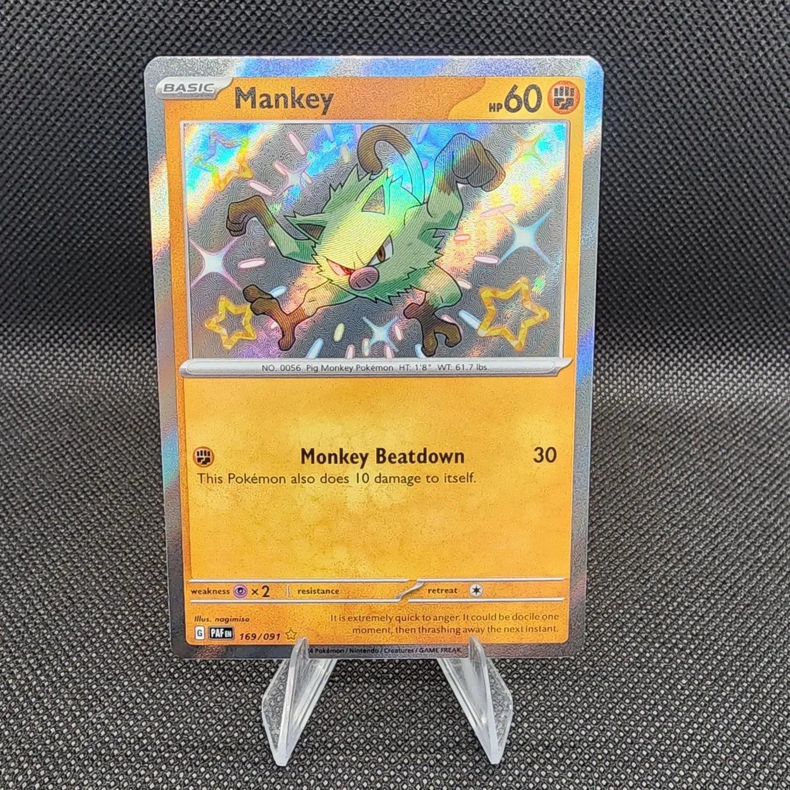Mankey - 169/091 - Baby Shiny - Paldean Fates - Pokemon Card – POCKET GAMES